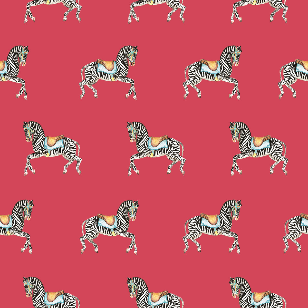 Zebra Parade -statement wallpaper SAMPLES – Whistling Thorn Designs